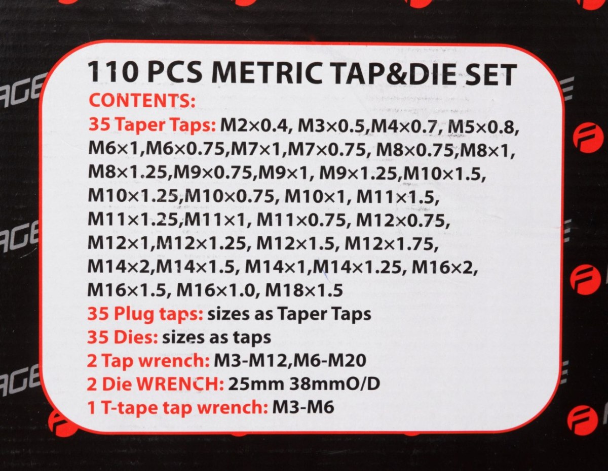 Verda 110-tlg. Gewindeschneidsatz: Gewindeschneider und Gewindebohrer ...